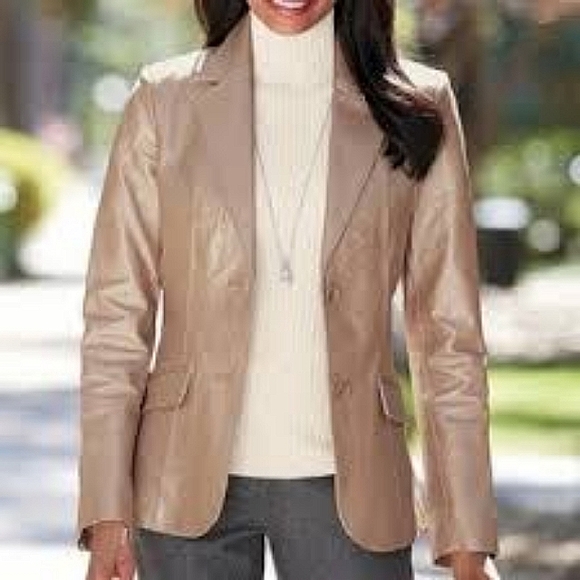 Chadwicks | Jackets & Coats | Chadwicks Champaign Leather Blazer | Poshmark
